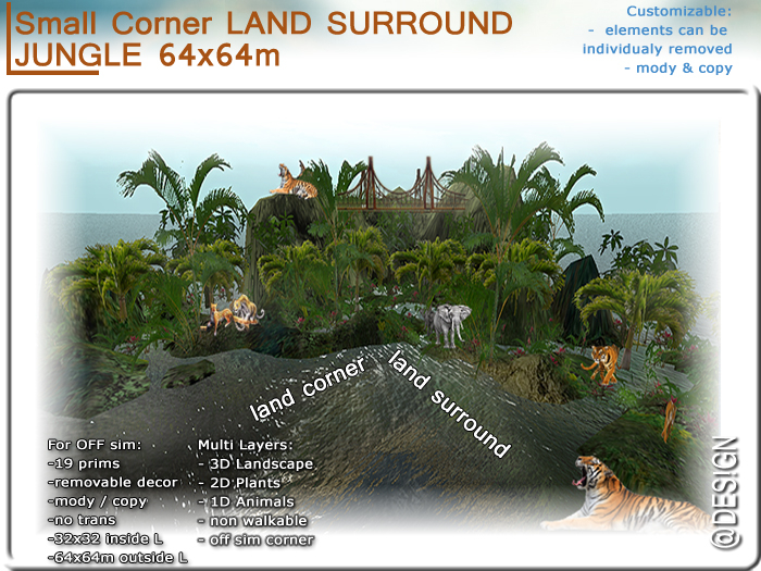 Second Life Marketplace - small OFF-SIM JUNGLE [off-sim tropical forest] - off sim corner
